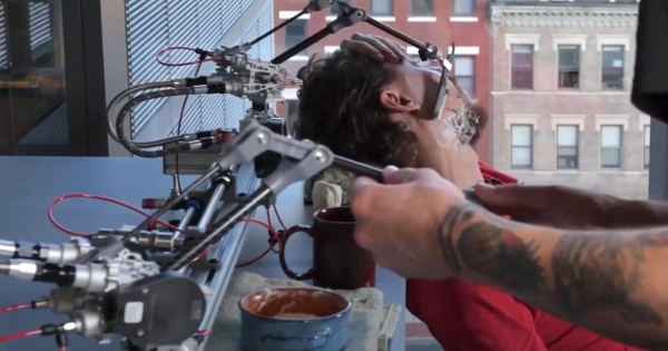 Dangerous teleoperation: Robot takes straight razor to face of brave ...